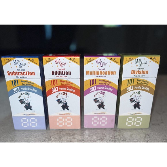 Accents | Set Of 4 Math Magic Addition Multiplication Subtraction ...